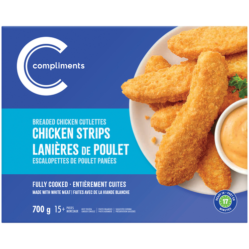 Buy Compliments Frozen Breaded Fully Cooked Chicken Strips 700 g | FreshCo
