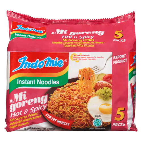 Buy Indomie Mi Goreng Pedas Instant Noodle Hot & Spicy 5 x 85 g | FreshCo