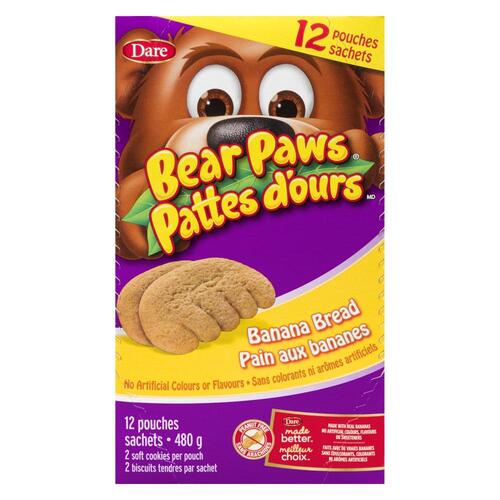 Buy Dare Bear Paws Peanut-Free Cookies Banana Bread 480 g | Safeway Canada