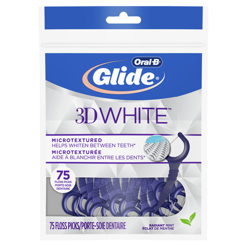 Buy Oral-B Glide 3D White Floss Picks Whitening Radiant Mint Flavor 75 ...