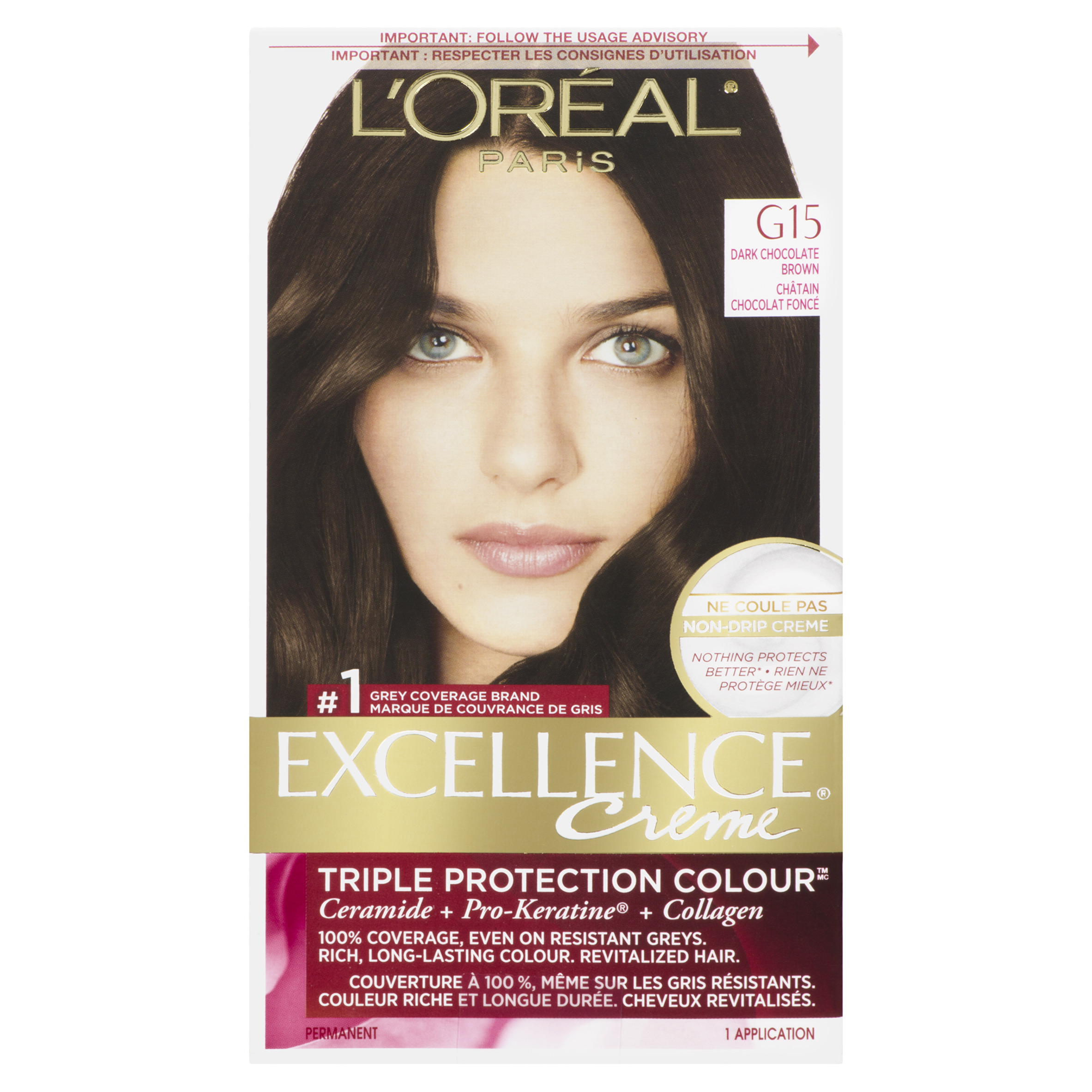 Buy L'Oréal Excellence Creme Hair Color Pro-Keratine G15 Dark Chocolate ...