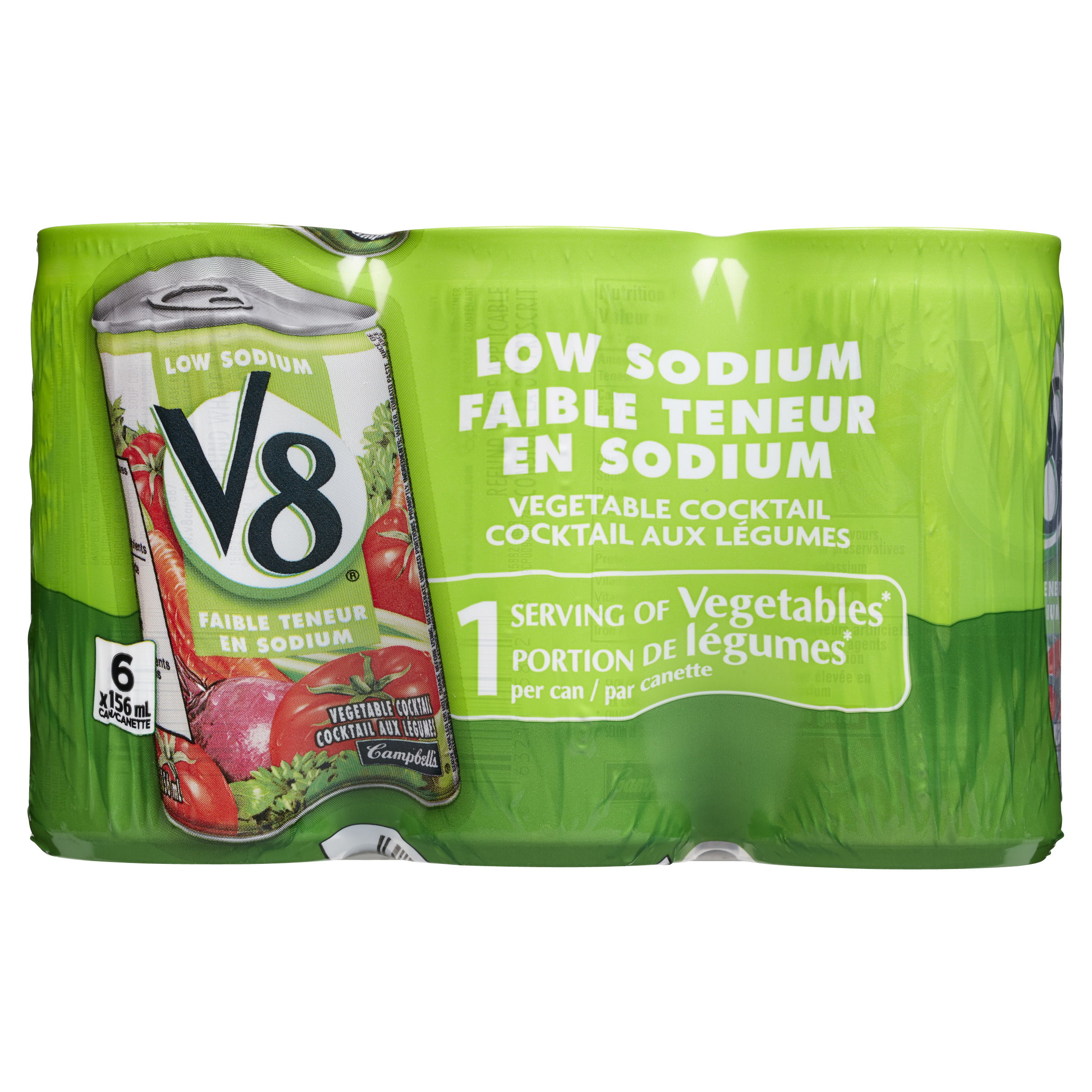 Buy V8 Low Sodium Vegetable Cocktail 6 x 156 ml (cans) | Safeway Canada