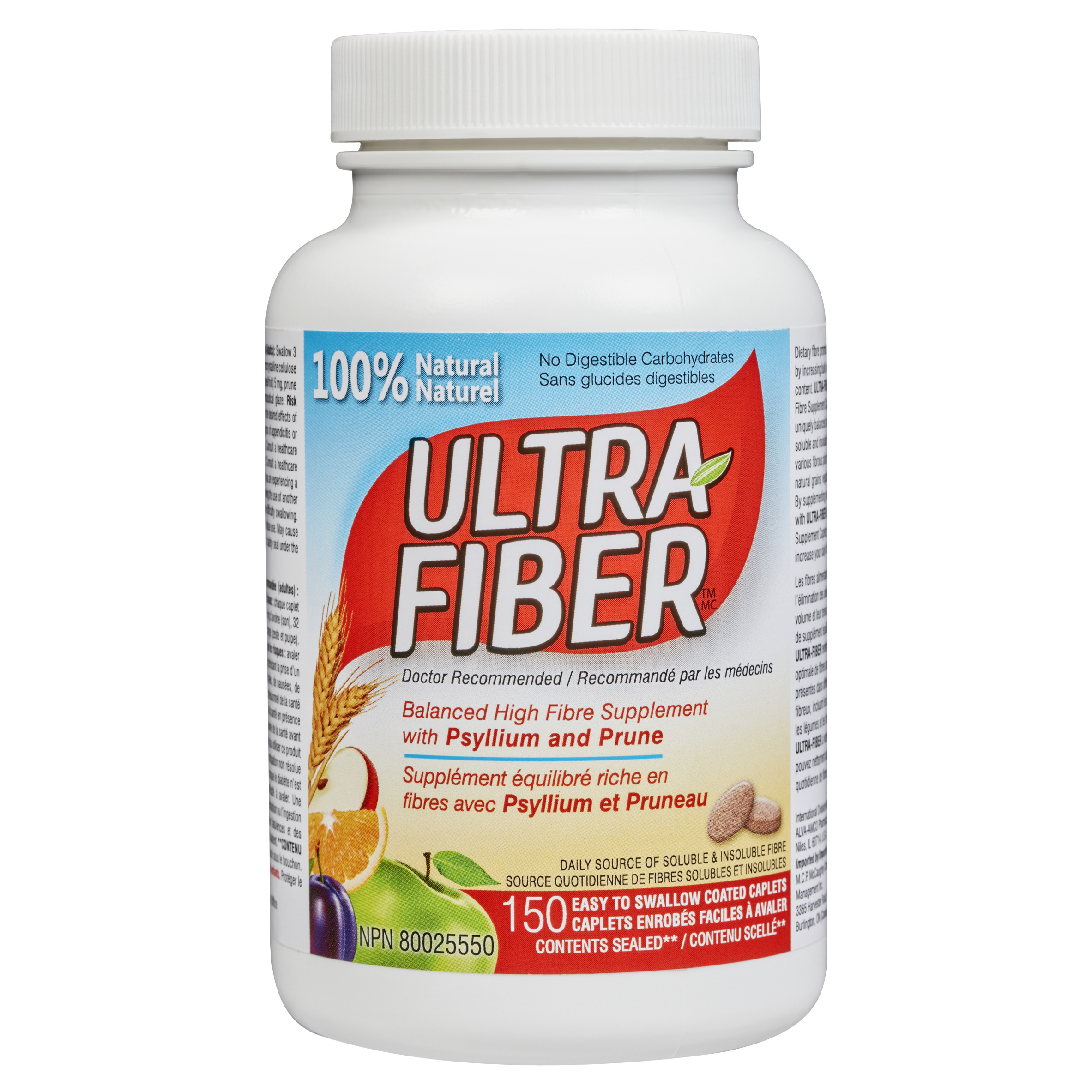 Buy Ultra Fiber Balanced High Fibre Supplement Coated Caplets 150 Count ...