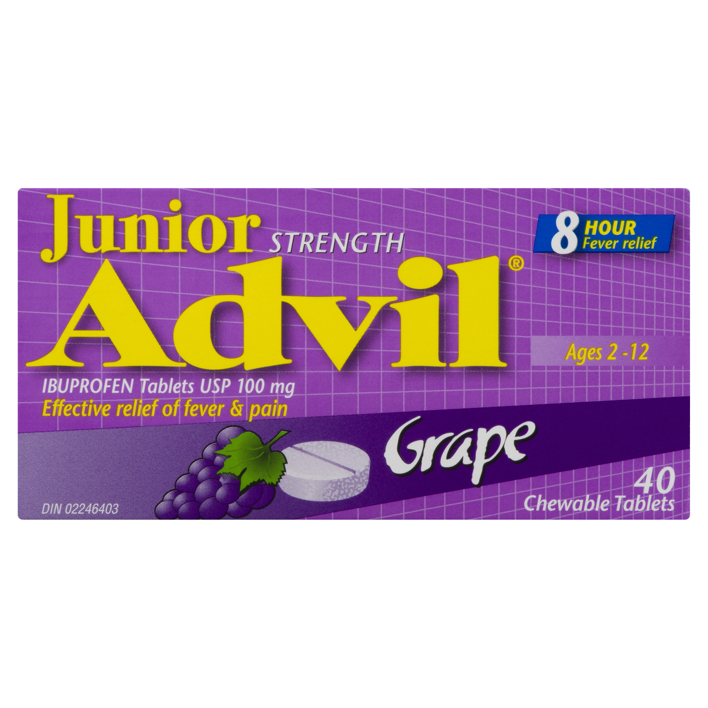 Buy Children's Advil Junior Strength 100 mg Chewable Tablets Grape 40 ...