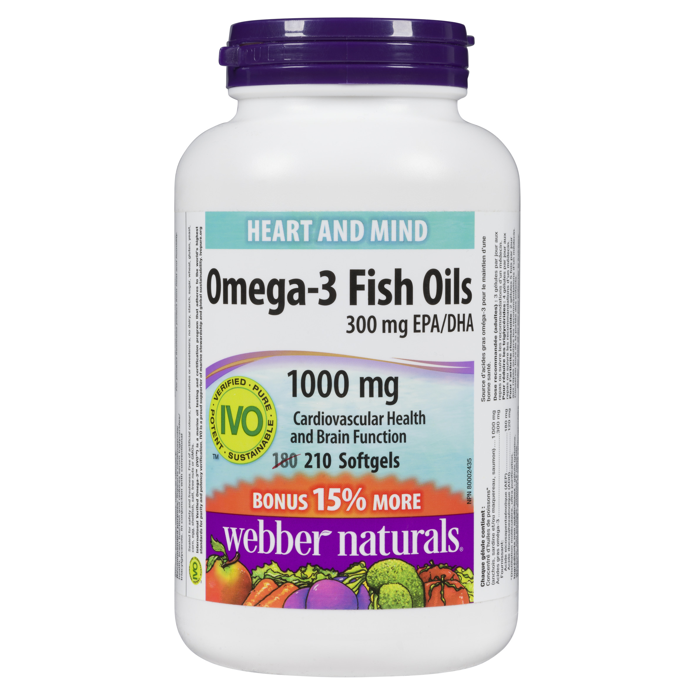 Buy Webber Naturals Omega-3 300mg EPA/DHA 210 EA Softgel Capsules ...