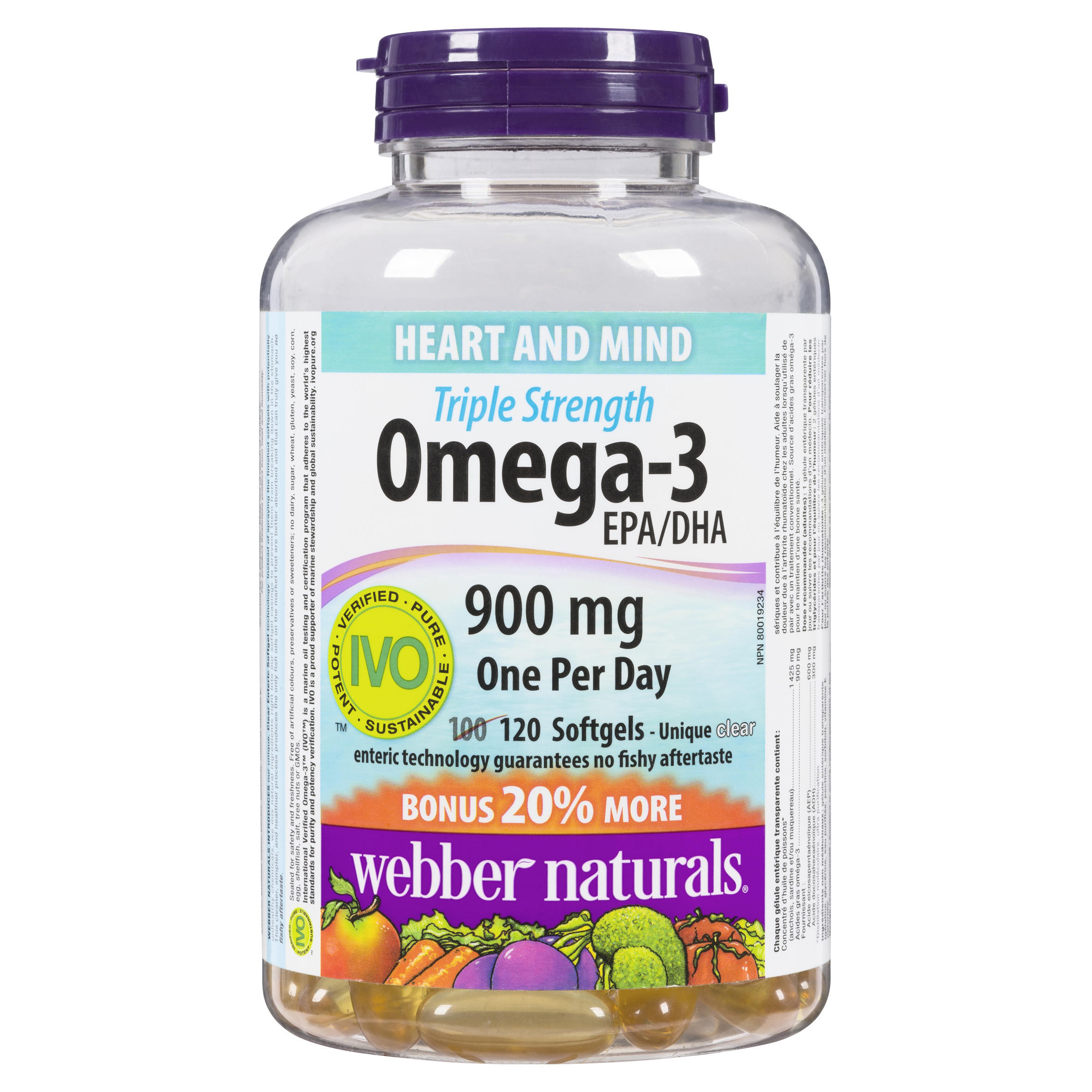 Buy Webber Naturals Omega-3 900 mg Triple Strength 120 Softgel Capsules ...