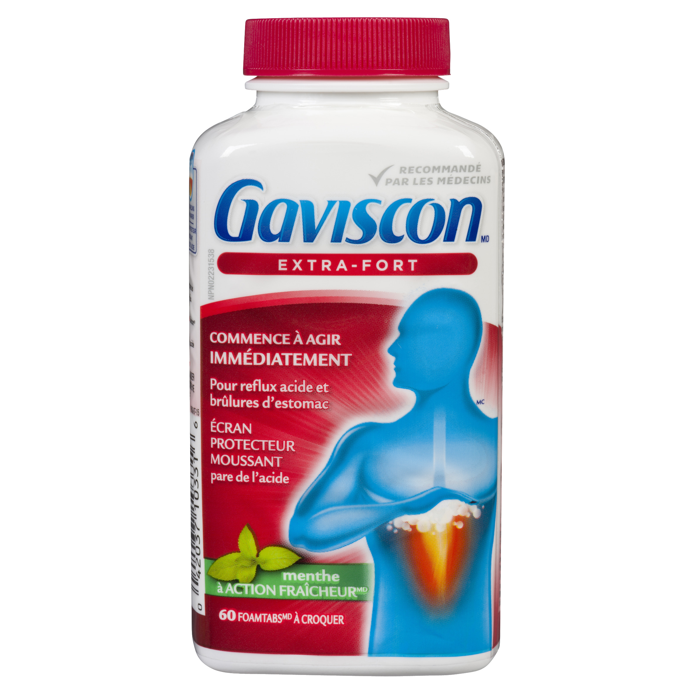Buy Gaviscon Antacid Extra Strength Chewable Tablets Peppermint 60 EA ...