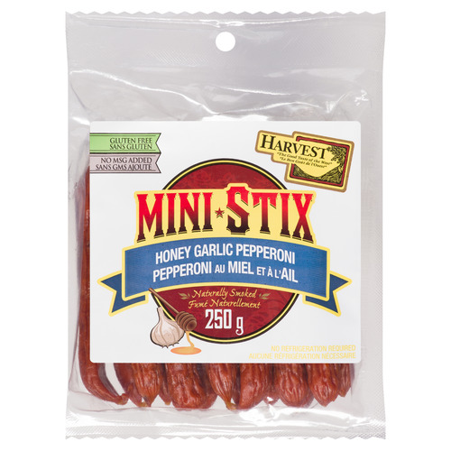 Buy Harvest Meats Honey Garlic Mini Stix Pepperoni 250 g | Sobeys Inc.