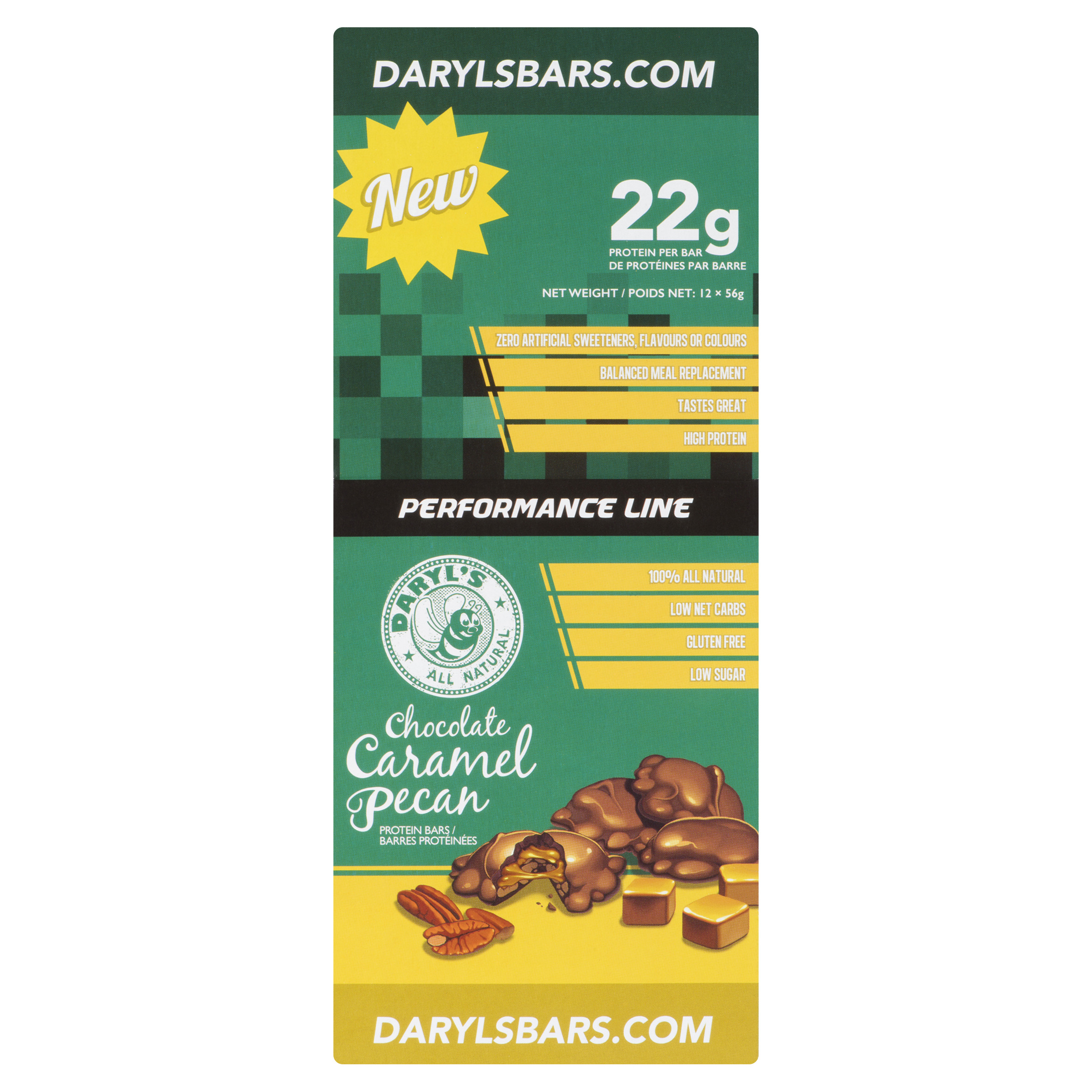 Buy Daryl's Performance Line Protein Bar Chocolate Caramel Pecan 58 g ...