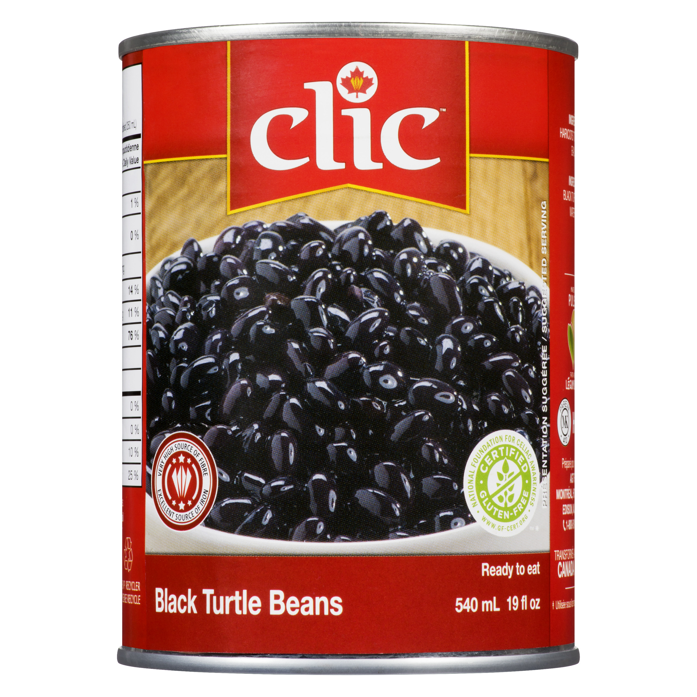 Buy Clic Canned Beans Black Turtle 540 ml | FreshCo