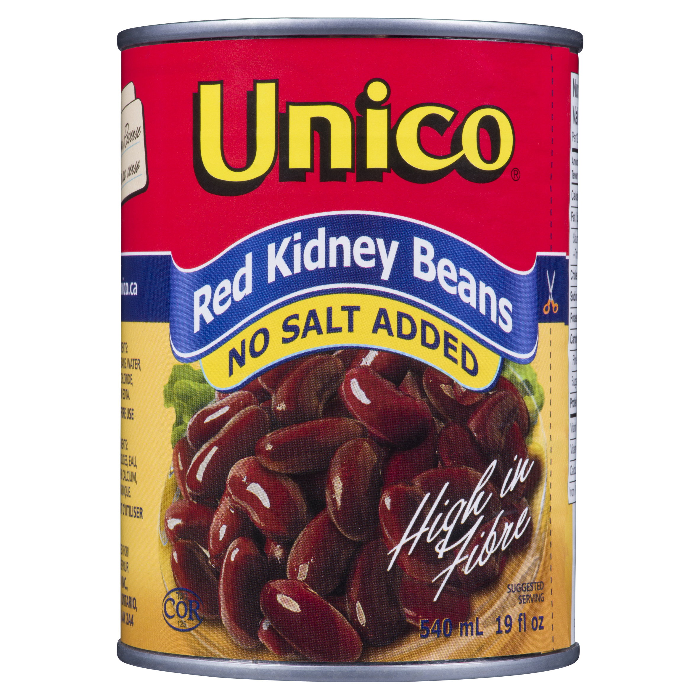 Buy Unico Red Kidney Beans No Salt Added 540 ml | Sobeys Inc.