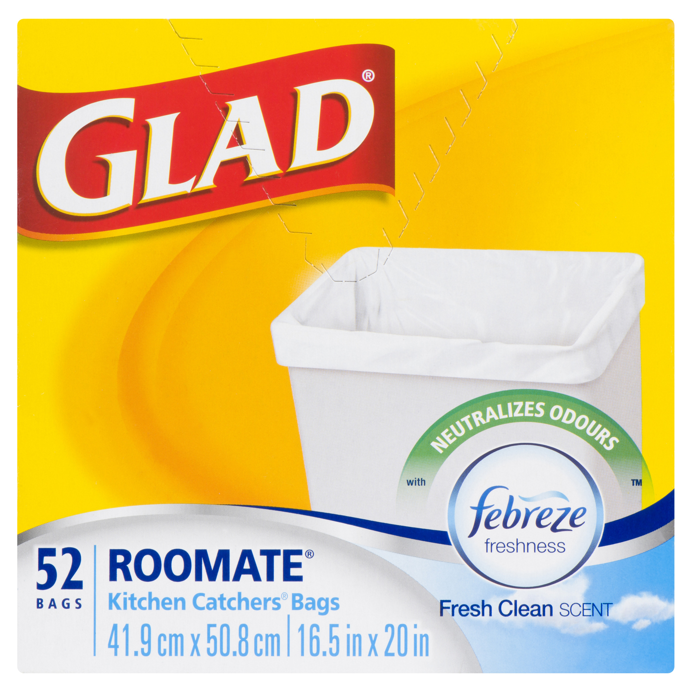 Buy Glad Garbage Bags White Fresh Clean Scent X-Small 15 L 52 Bags ...