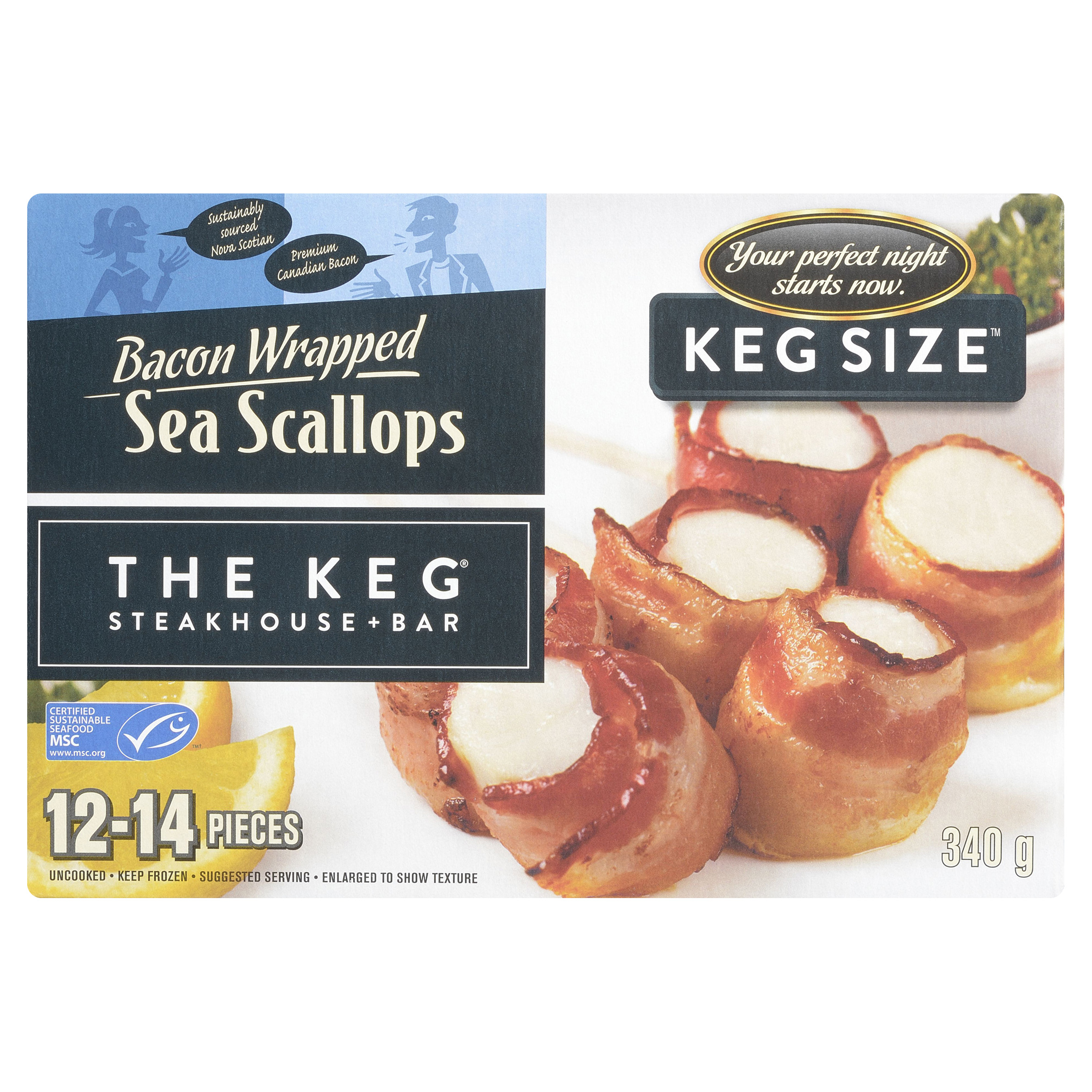 Buy The Keg Steakhouse & Bar Bacon Wrapped Sea Scallops 340 g (frozen ...