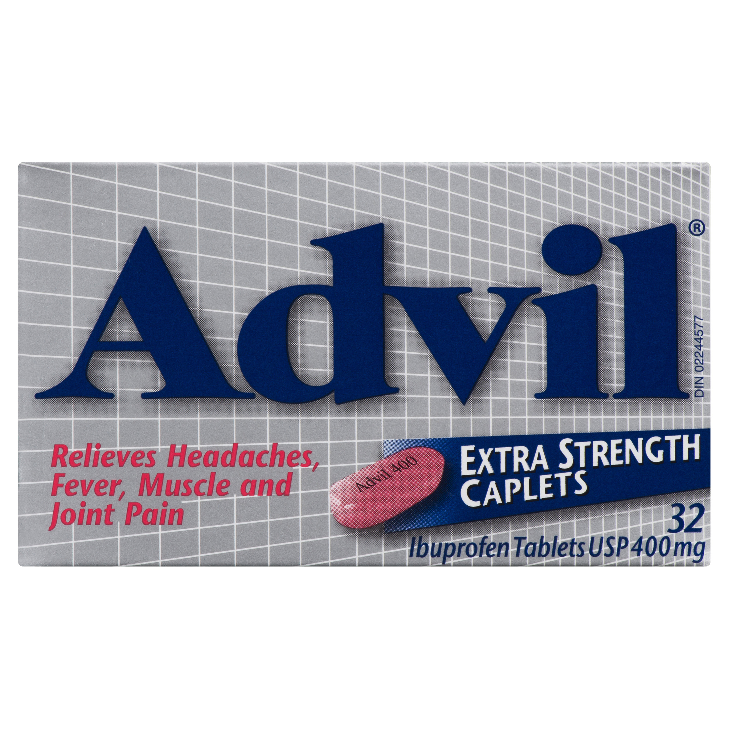 Buy Advil Ibuprofen Tablets Extra Strength 400 mg Caplets 32 Count ...