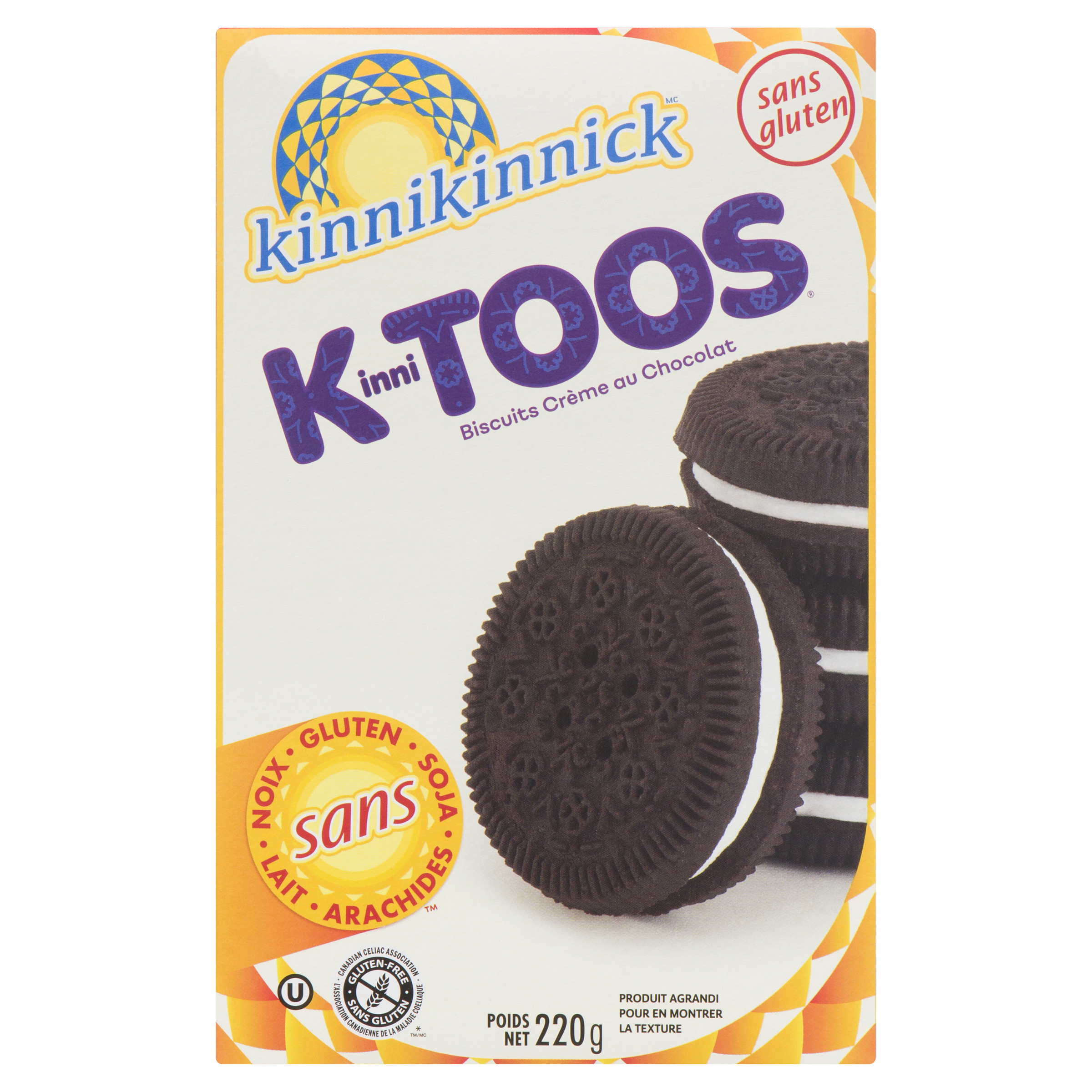 Buy Kinnikinnick Gluten-Free KinniToos Cookies Chocolate Sandwich 220 g ...