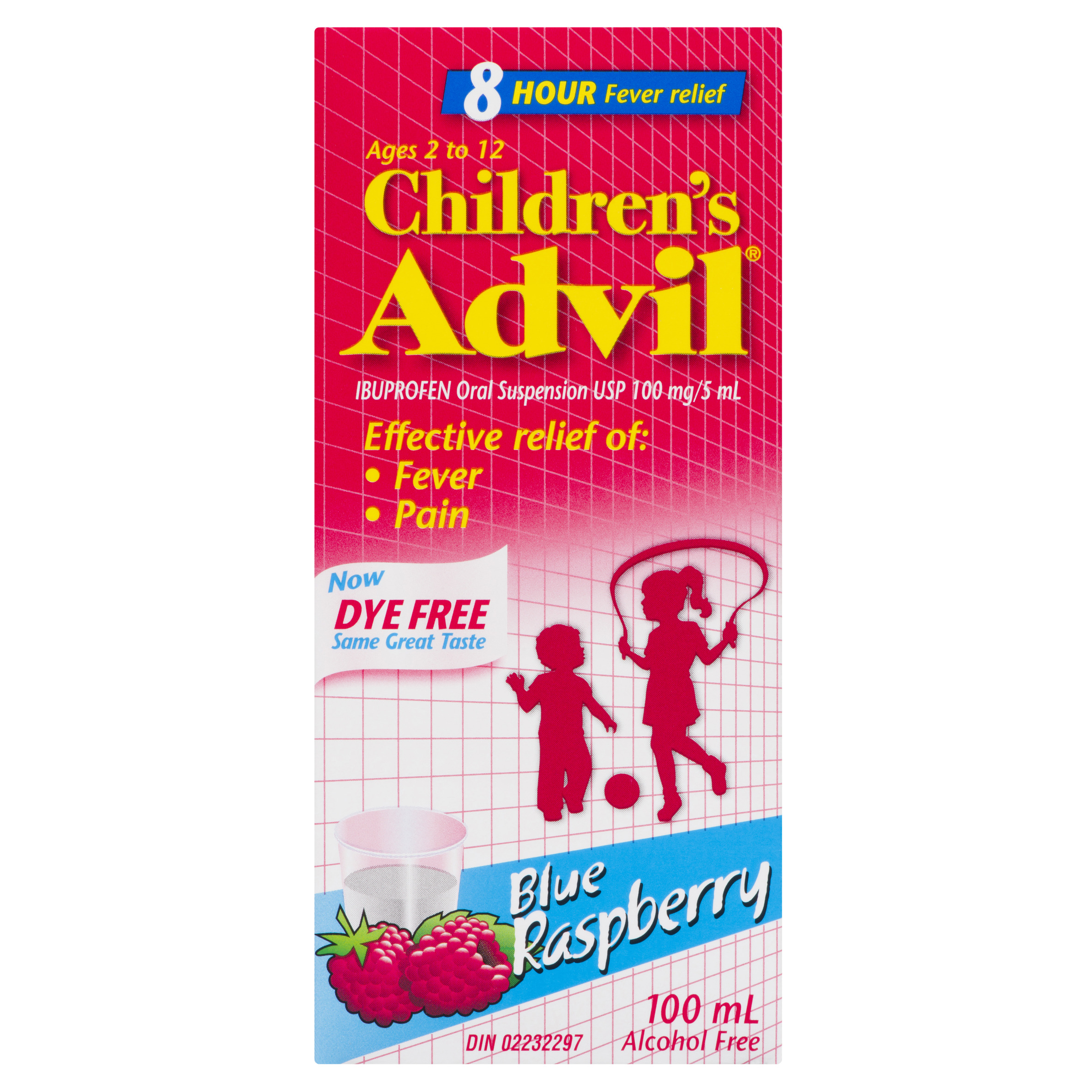 Buy Children's Advil Oral Suspension Dye Free Blue Raspberry 100 ml ...