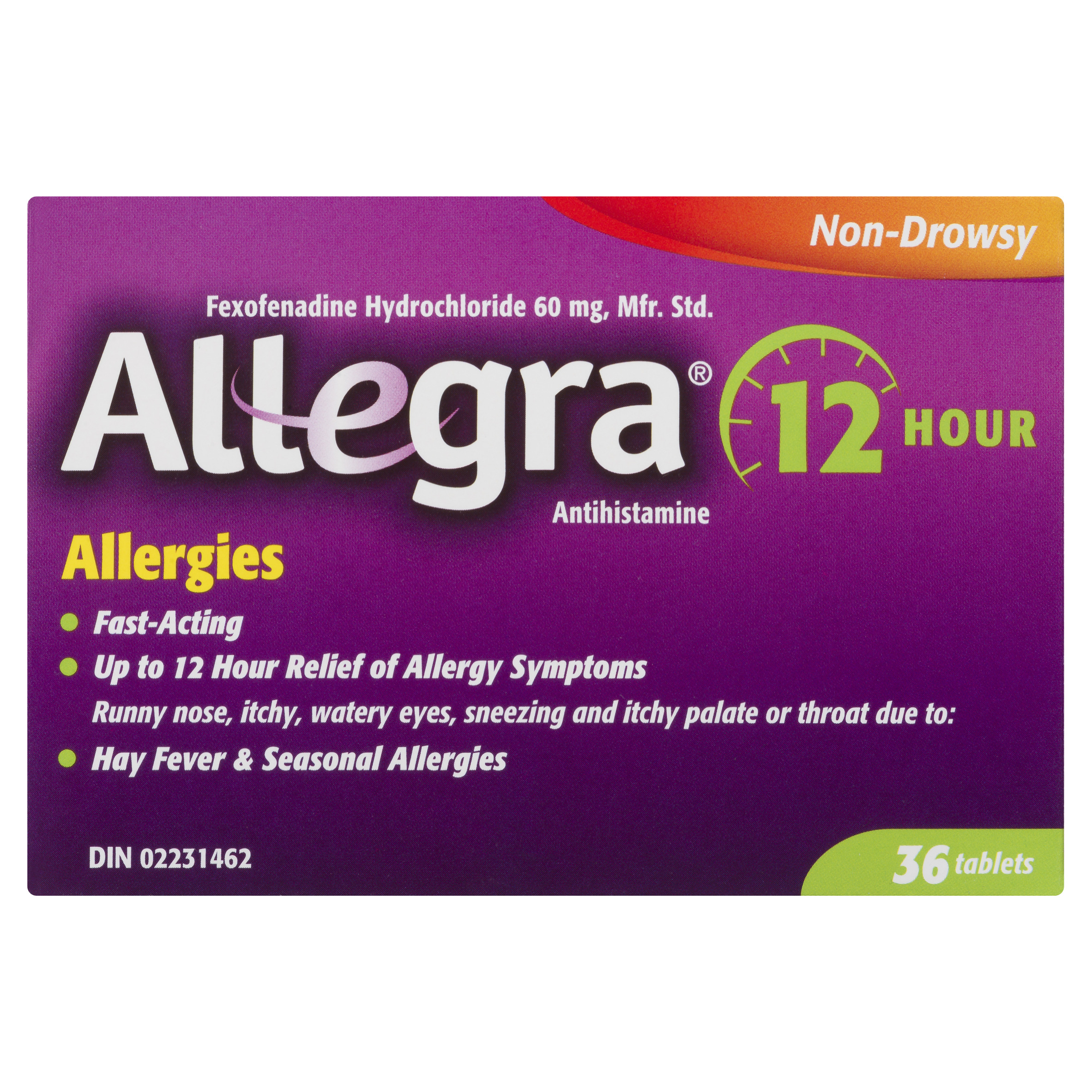 Buy Allegra Allergy Relief 12 Hours Non Drowsy 60 mg Tablets 36 EA ...