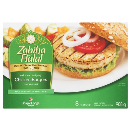 Buy Zabiha Halal Frozen Chicken Burgers 908 g | Sobeys Inc.