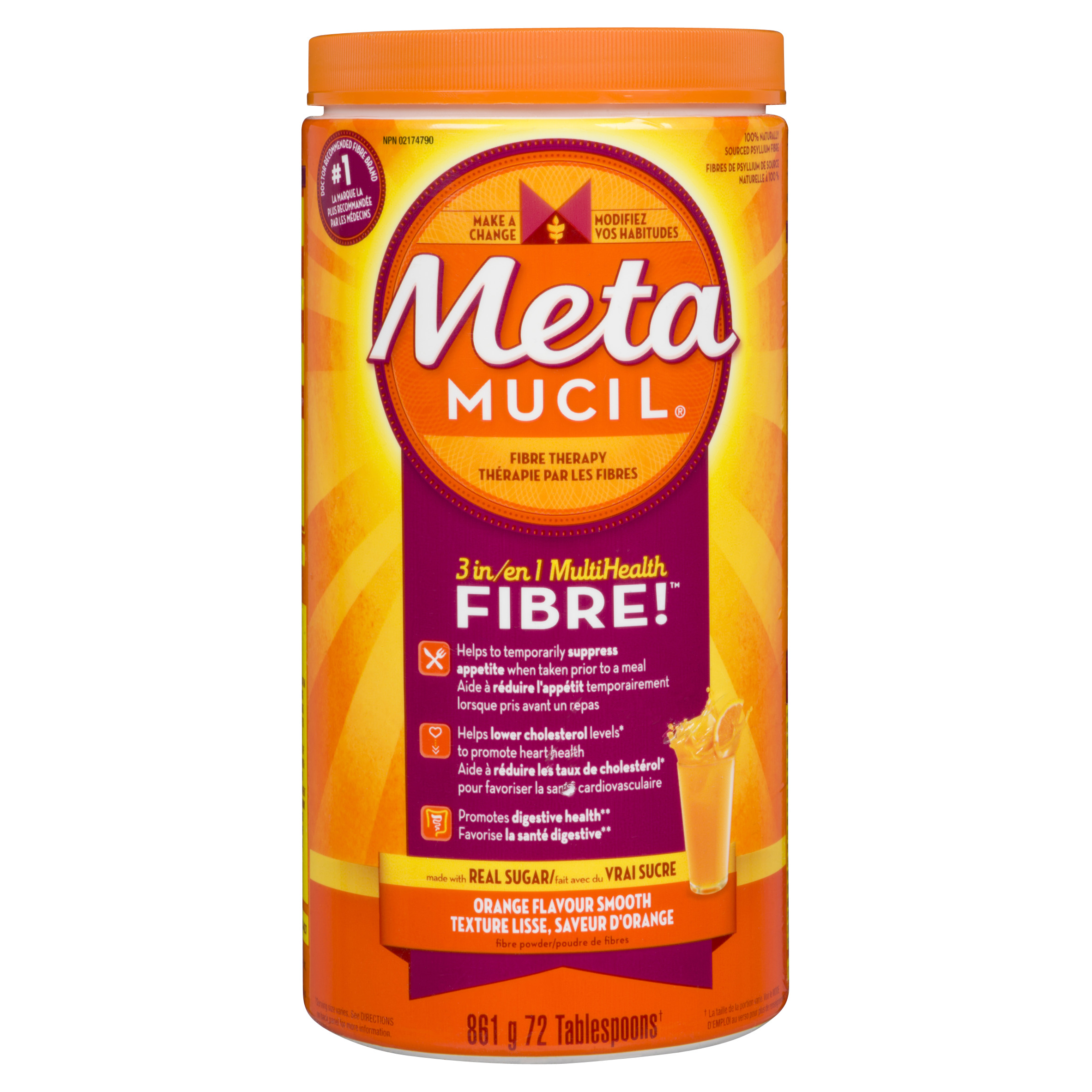 Buy Metamucil Fibre Supplement Smooth Texture Orange 861 g | Sobeys Inc.