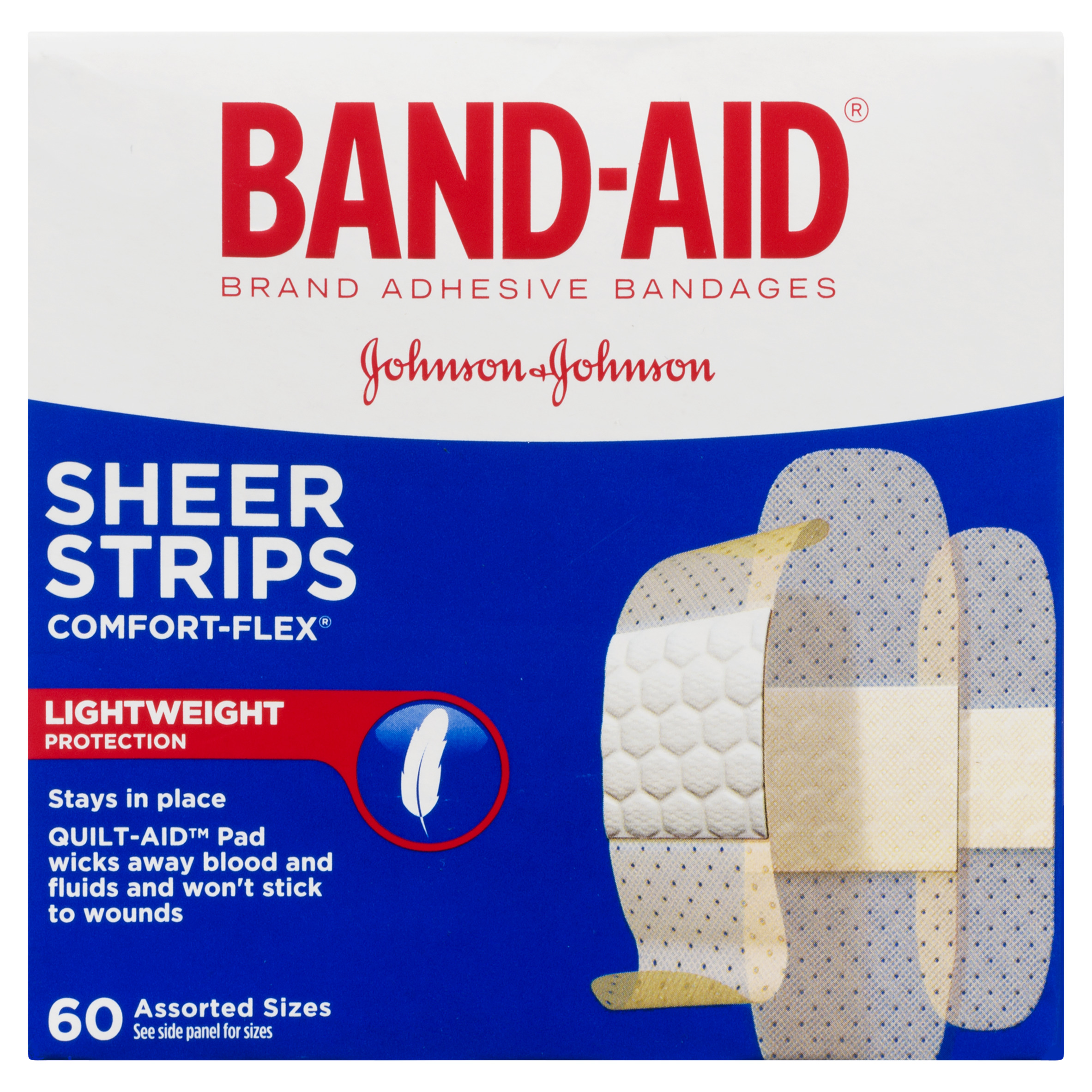 Buy Band-Aid Plastic Bandages Sheer Strips Comfort Flex Assorted 60 ...