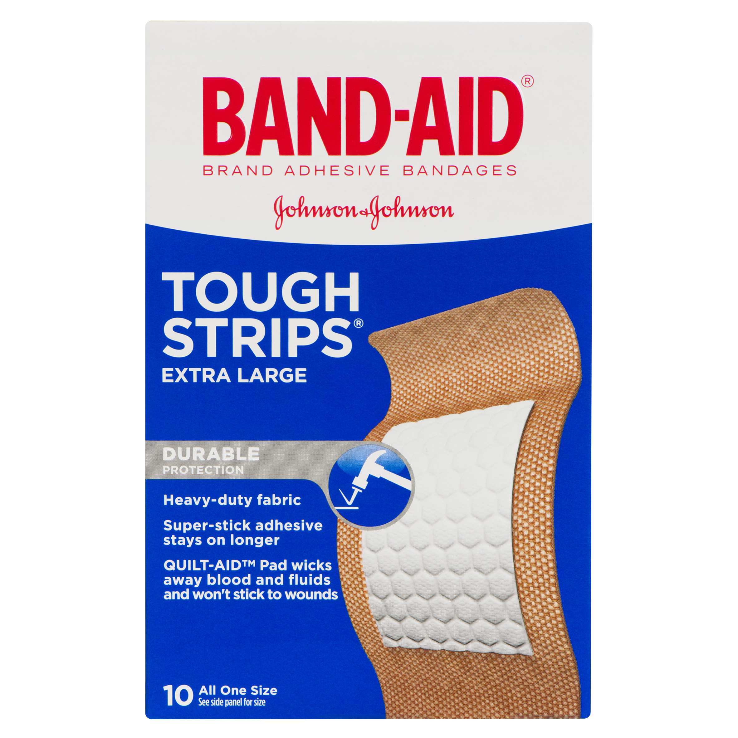 Buy Band-Aid Tough Strips Extra Large Bandages All One Size 10 EA | FreshCo