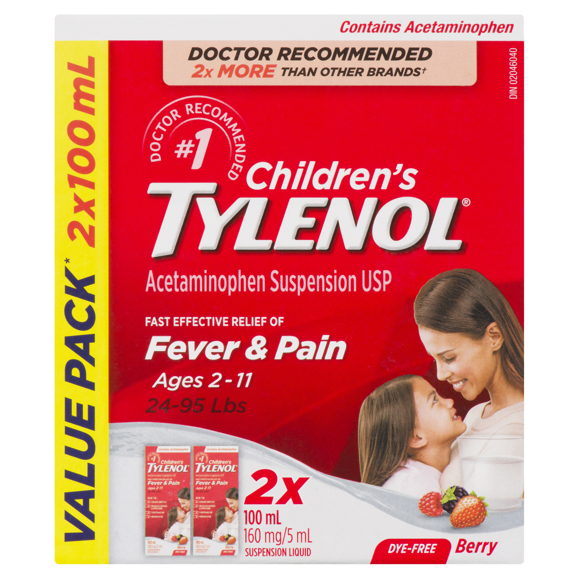 Buy Tylenol Children's Berry Fever and Pain 2 x 100 mL | Sobeys Inc.