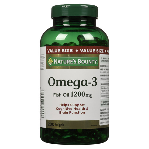 Buy Nature's Bounty Omega-3 Fish Oil 1200 mg Softgels 200 Count ...