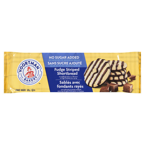 Buy Voortman No Sugar Added Cookies Fudge Striped Shortbread 320 g ...