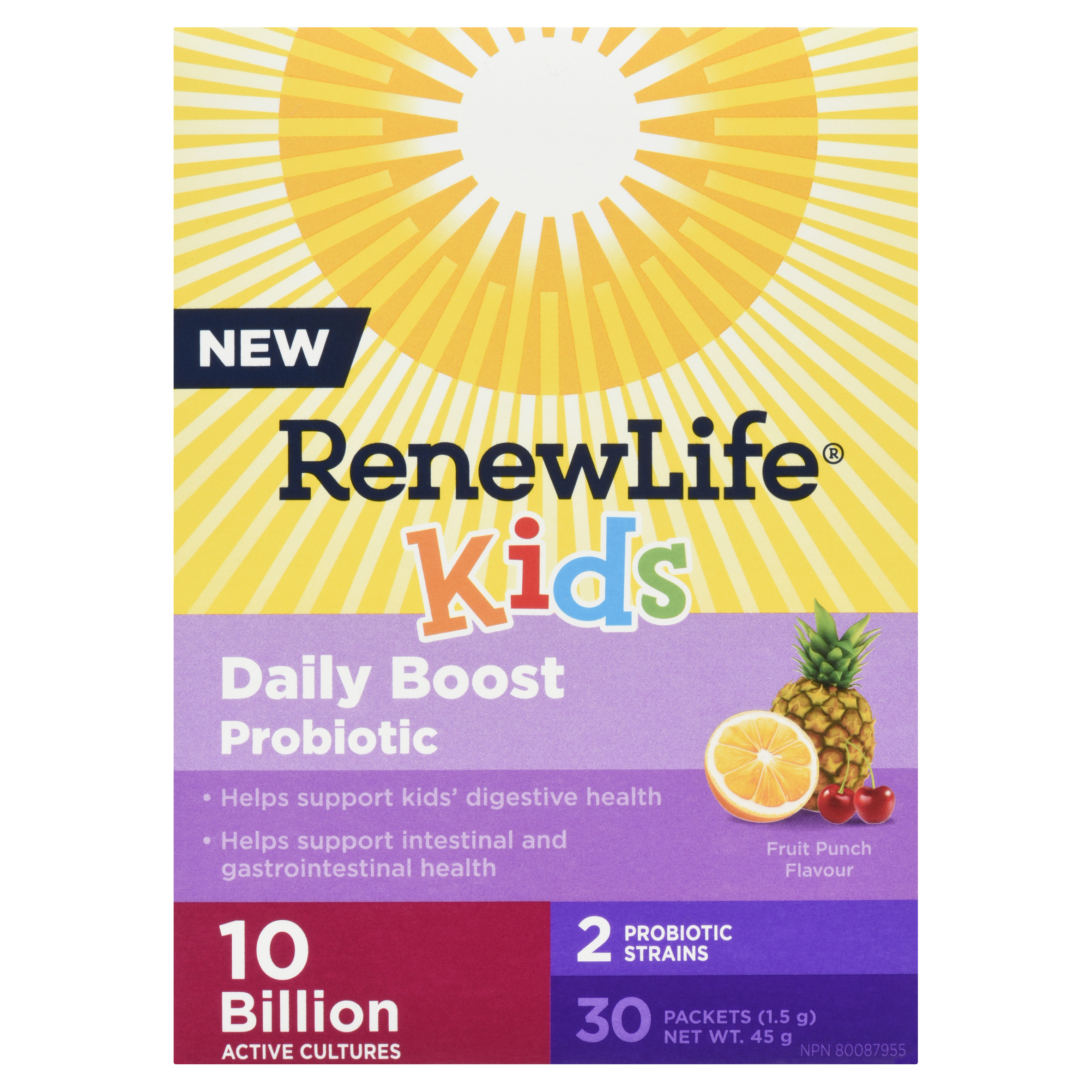 Buy Renew Life Kids Daily Boost Probiotic Fruit Punch Flavour 10 ...