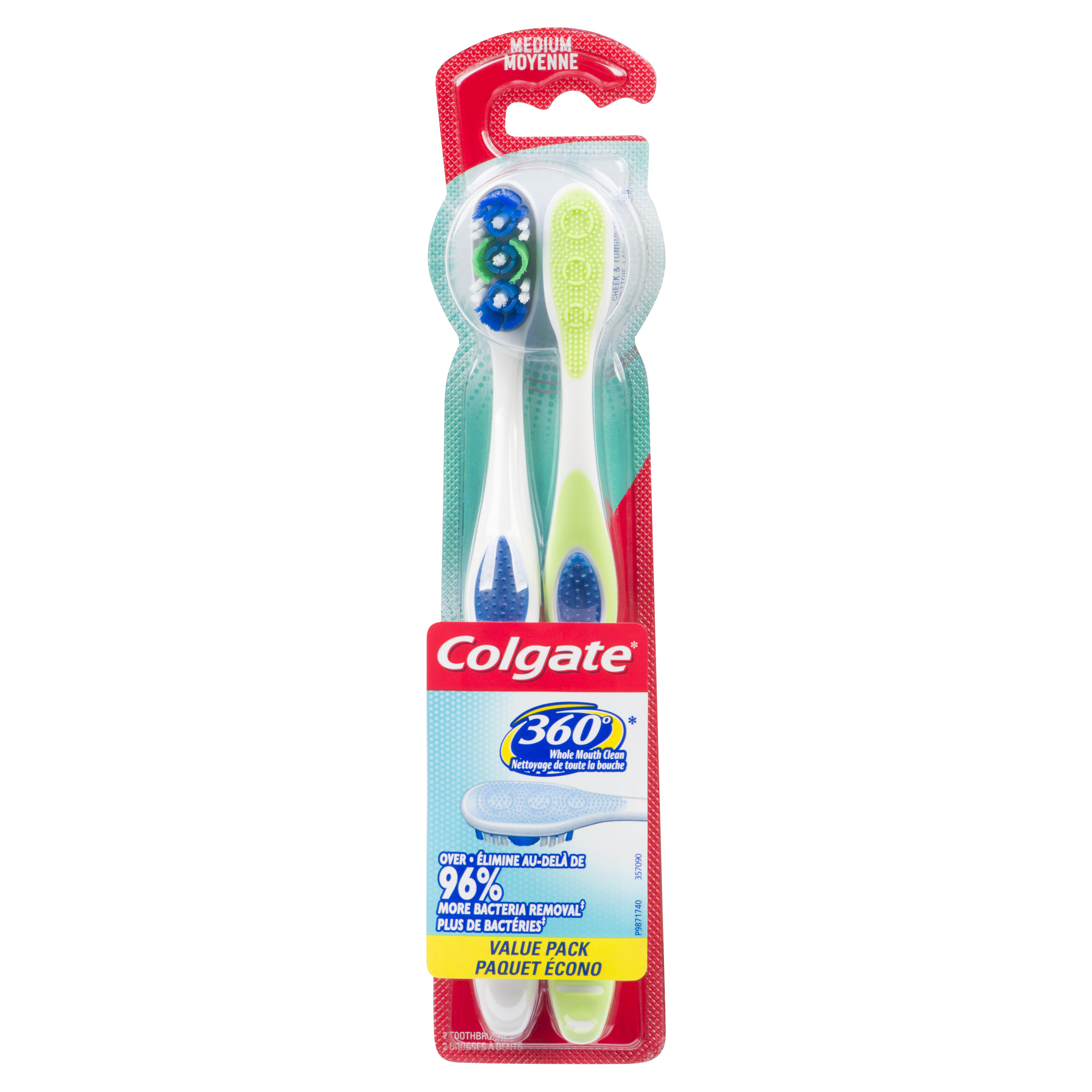 Buy Colgate 360 Medium Twin Toothbrushes 2 Pack | Sobeys Inc.