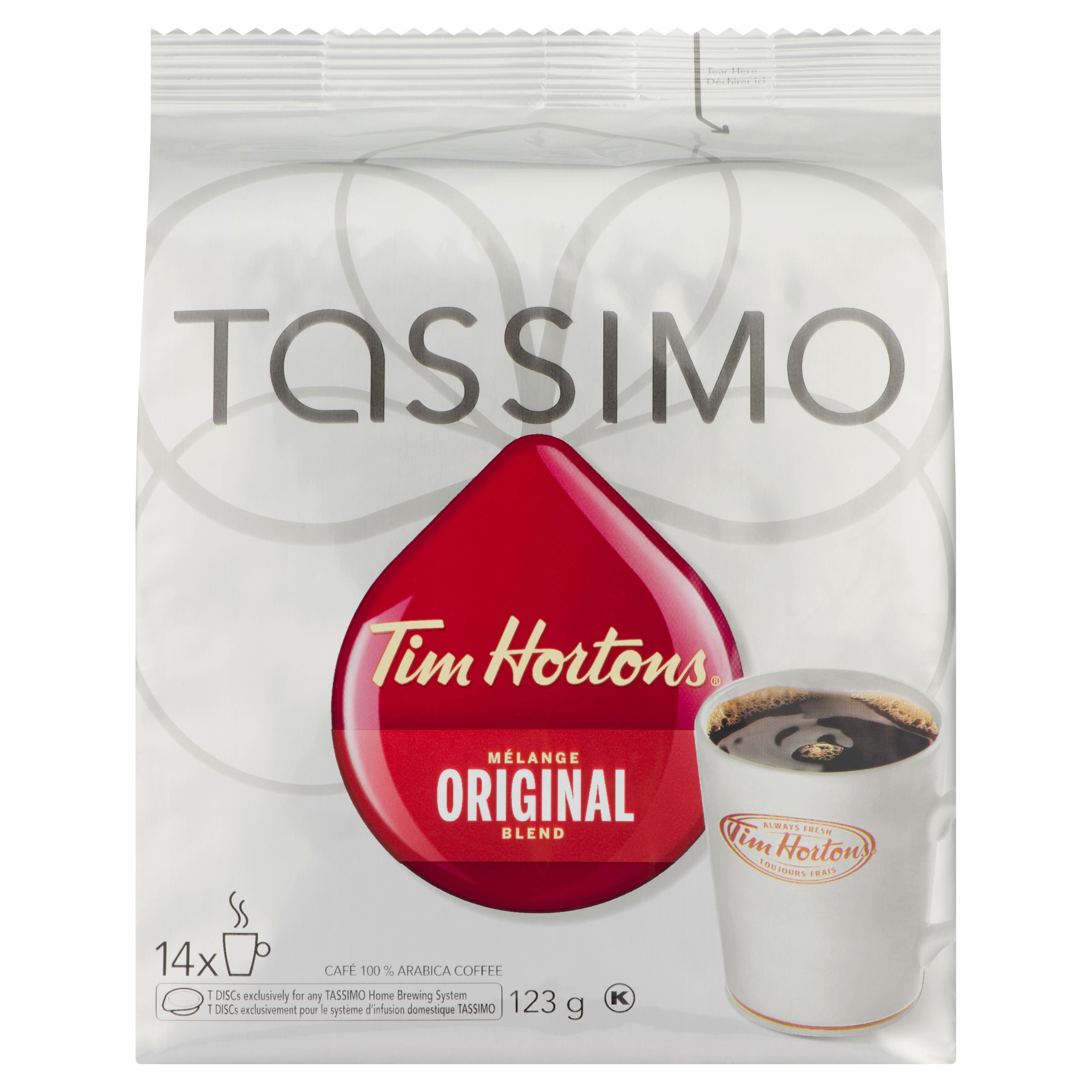 Buy Tim Hortons Tassimo Coffee Pods Original Blend 14 T-Discs 123 g ...