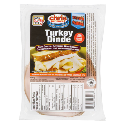 Buy Chris Brothers Gluten-Free Shaved Turkey Breast Sliced Meat 150 g ...