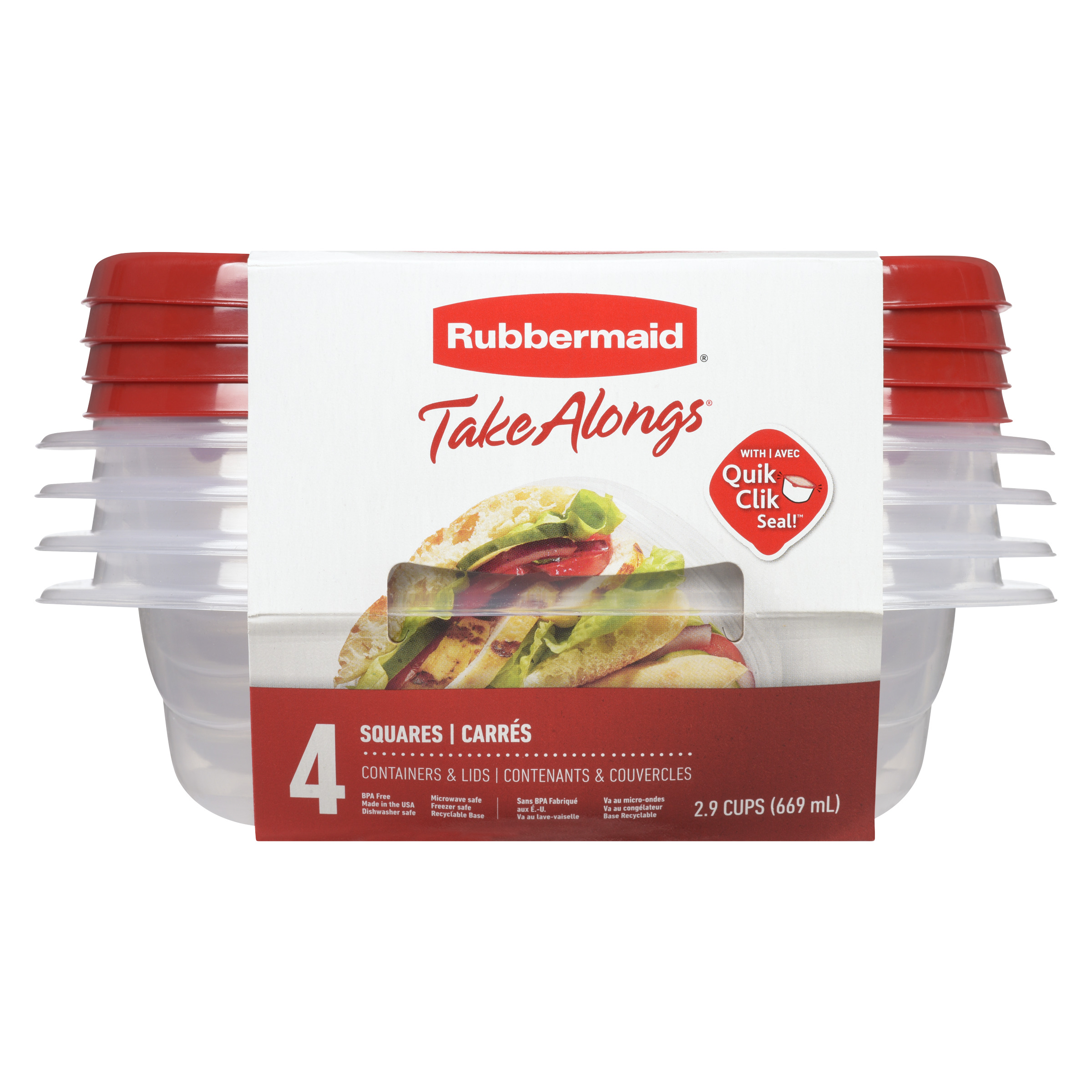 Buy Rubbermaid Take Alongs Square Food Storage Containers 4 x 686 ml ...