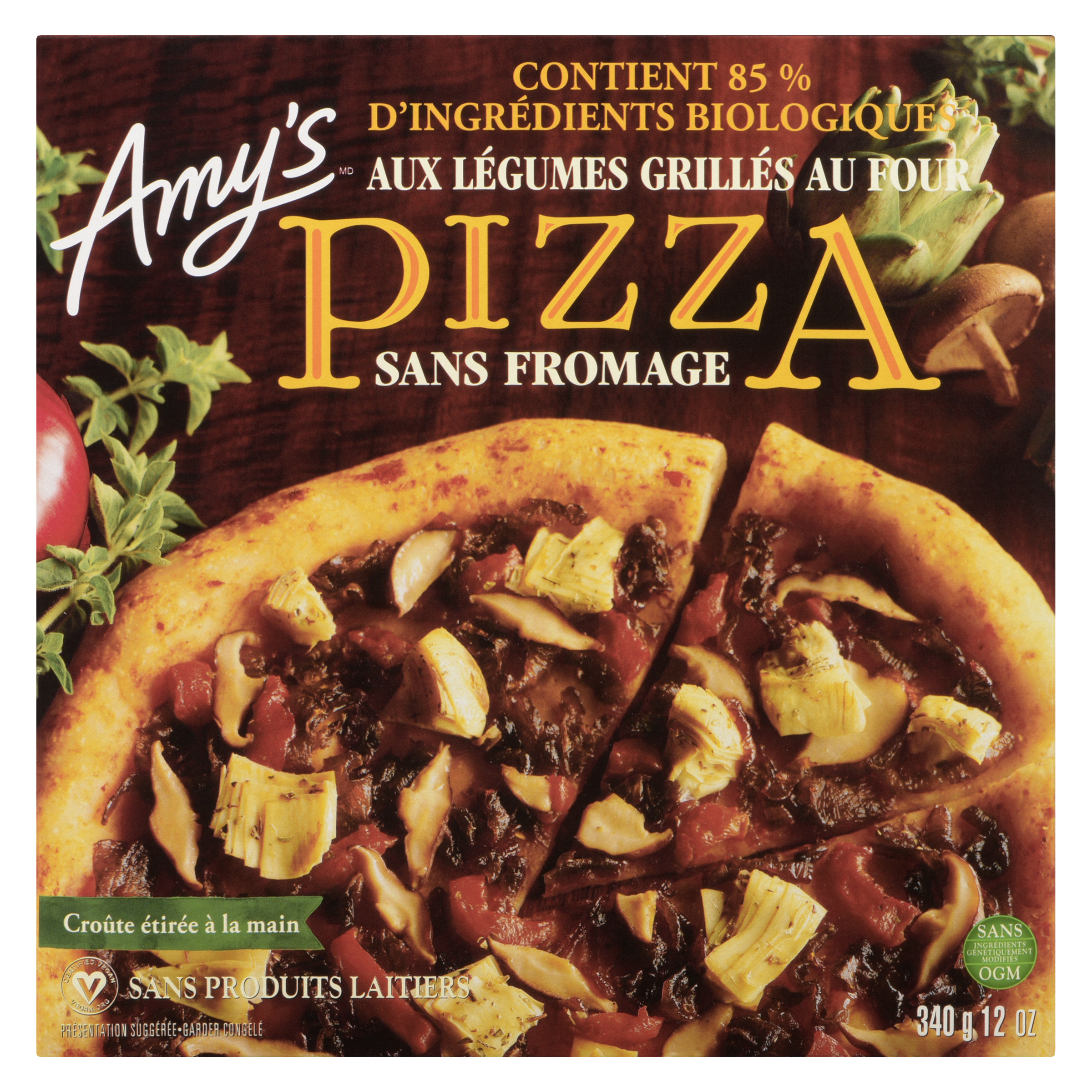 Buy Amy's Kitchen Frozen No Cheese Roasted Vegetable Pizza 340 g | FreshCo