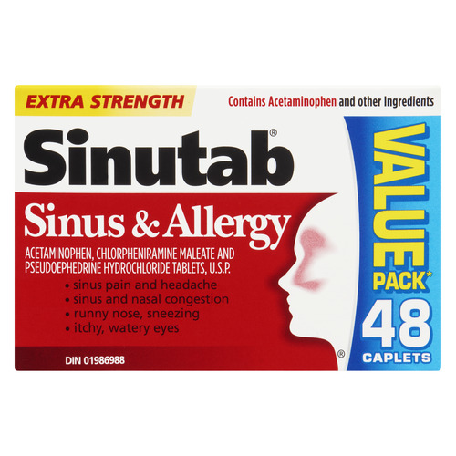 Buy Sinutab Sinus And Allergy Tablets Extra Strength 48 Count | Safeway ...