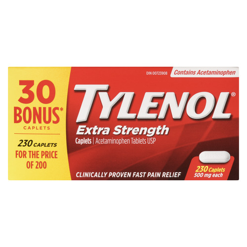 Buy Tylenol Extra Strength Easy Swallow Tablets Acetaminophen 230 ...