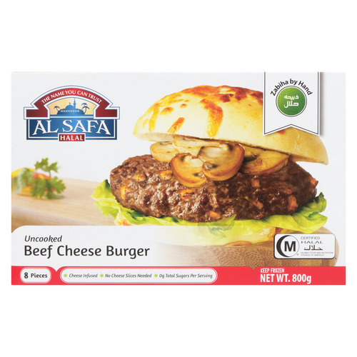 Buy Al Safa Halal Frozen Beef Cheese Burgers 800 g | FreshCo