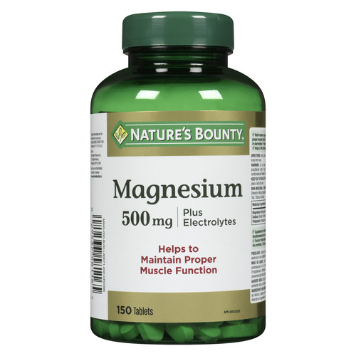 Buy Nature's Bounty Magnesium Plus Electrolytes 500 mg Tablets 150 EA ...