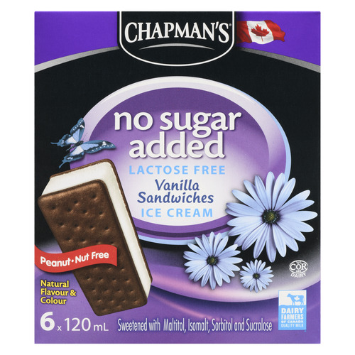 Buy Chapman's No Sugar Added Ice Cream Sandwiches Vanilla 720 ml ...