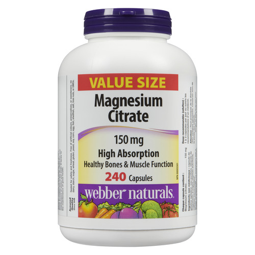 Buy Webber Naturals Supplement Magnesium Citrate 150 mg 240 Capsules ...