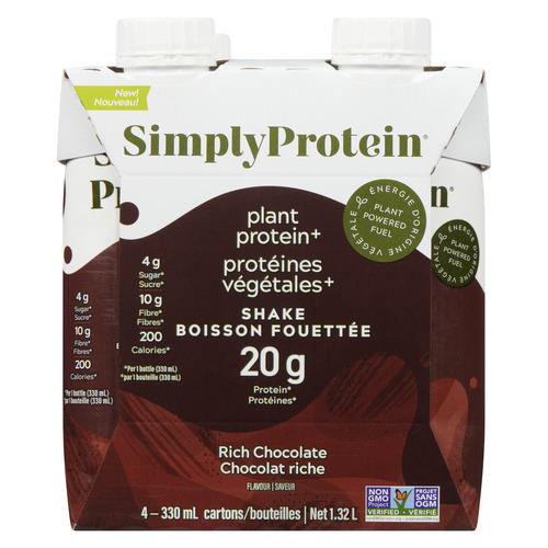 Buy Simply Protein Plant Protein+ Shake Ready To Drink Chocolate 4 x ...