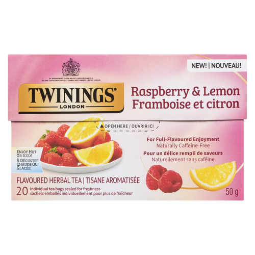 Buy Twinings London Herbal Tea Raspberry Lemon 20 Tea Bags | Sobeys Canada