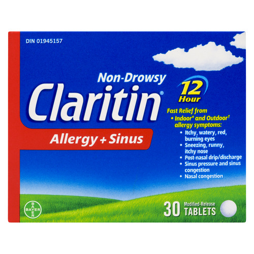 Buy Claritin Allergy + Sinus 12 Hour Modified-Release Tablets 30 Count ...