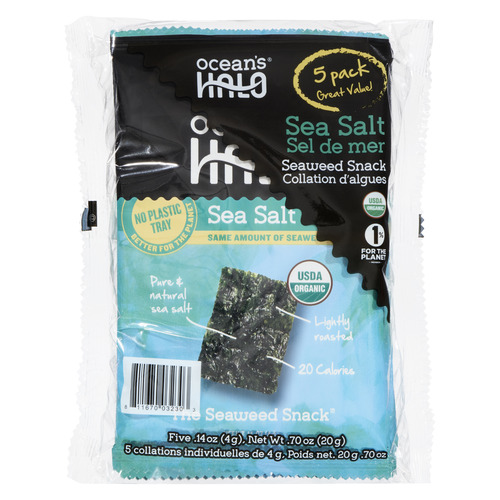 Buy Ocean's Halo Seaweed Snack Sea Salt 5 Pack 20 g | Sobeys Inc.