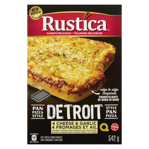 Buy Rustica Frozen Detroit Style Pan Pizza 4 Cheese & Garlic 542 g ...
