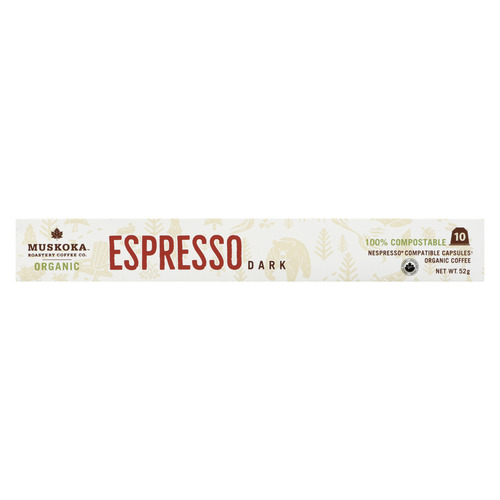 Buy Muskoka Roastery Organic Coffee Pods Espresso Dark 10 Capsules 52 g ...