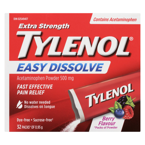 Buy Tylenol Acetaminophen Powder 500mg Extra Strength Easy Dissolve ...