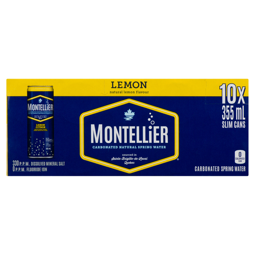 Buy Montellier Carbonated Natural Spring Water Lemon 355 ml | Sobeys Inc.