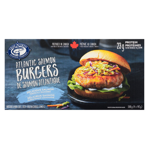 Buy True North Seafood Frozen Fish Burgers Delicious Atlantic Salmon 4 ...
