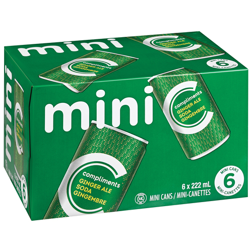 Buy Compliments Soft Drink Ginger Ale 6 x 222 ml (cans) | Safeway Canada